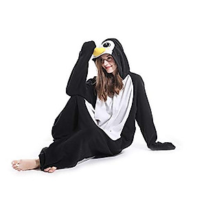 Adult Penguin Pajamas One Piece Halloween Christmas Cosplay penguin Costume Animal Homewear Sleepwear For Women Men