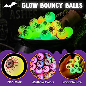 JOYIN 36 PCS Halloween Glow Eyeball Bouncy Ball, Glow in The Dark Bouncing Balls for Halloween Party Favors, Glowing Bounce Ball for Party Decorations, School Classroom Game Prizes Kids Gift