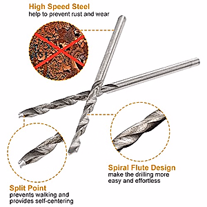 Mtsooning 10PCS 1.3mm Mini Drill Bits, Small Steel Twist Drilling Kit, Precision Hss Drilling Tool for Metal, Wood, Manual Work DIY, Crafts Jewelry, Assembling, Model Making