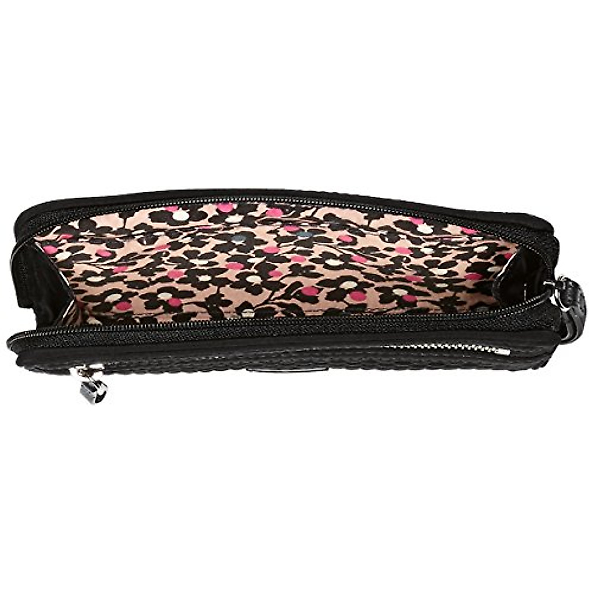 Vera Bradley Women's Microfiber Front Zip Wristlet With RFID Protection, Classic Black, One Size