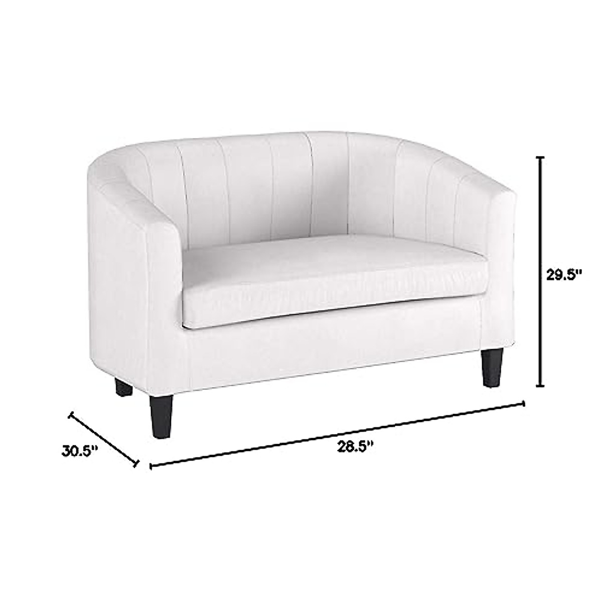 Modway Prospect Channel Tufted Upholstered Velvet Loveseat, White