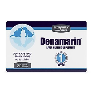 Nutramax Denamarin Liver Health Supplement for Small Dogs and Cats - with S-Adenosylmethionine (Same) and Silybin, 30 Blister Pack Tablets