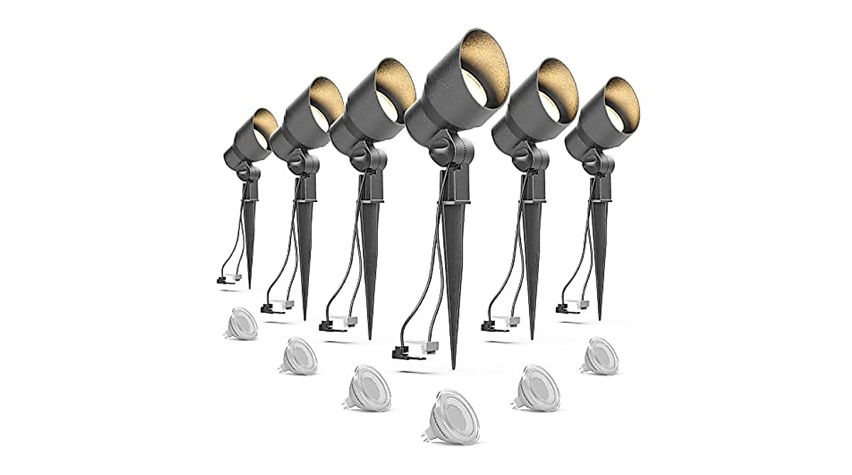 VENUS MANUFACTURING 6 Pack Low Voltage LED Landscape Spotlights ...