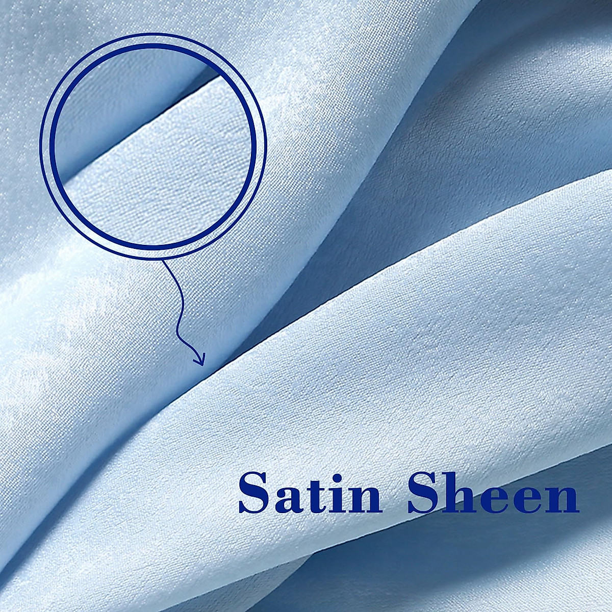 SHERWAY 9.6 Feet x 10 Feet Light Blue Silky Soft Curtain Wedding Backdrop Drapes, Slightly Shiny Satiny Window Curtains for Party Ceremony Decoration