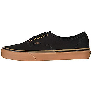 Vans Unisex Authentic Sneaker, Black/Rubber, Size 6