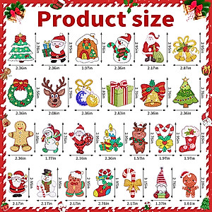 Qinzave 26 Pcs Christmas Diamond Art Painting Keychain 5D Diamond Art Keychain Diamond Art Painting, Diamond Art Christmas Ornament Keychain Hanging Ornament for Christmas Decoration DIY Art Craft