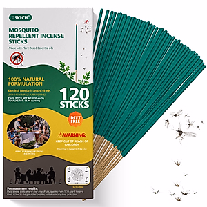 120 PCS Mosquito Repellent | Natural Citronella Oil Mosquito Incense Sticks Organic Mosquito Barrier Mosquito Repeller for Backyard Patio Travel Camping Indoors Gnat Mosquito Control
