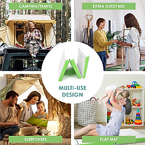 Cushy Form Floor Mattress - Foldable 4 Inch Foam Camping Bed w/Case for Adults & Kids - Folding Portable Bed for Travel, Van, Guest - Fold Up Pad - College Dorm Room Essentials for Girls and Guys