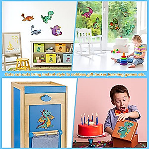 MWOOT 45 Pcs Paper Dinosaur Cutout Decoration Set,Creative Bulletin Board Cut-Out with Glue Point Dots for Classroom Party Supplies Decorations,Cute Animals Cardstock for Gift Child(15 Styles,15x15cm)