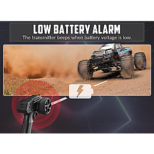 RACENT RC Car, 1:16 Scale All Terrain Monster Truck, 30MPH 4WD Off Road Fast Remote Control Toy 2.4Ghz High Speed Electric Vehicle with 2 Rechargeable Batteries, 40+ Min Play, Gift for Boys Adults