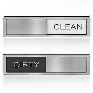 Dishwasher Magnet Clean Dirty Sign - Stainless Steel Dishwasher Magnetic Sign - Clean & Dirty Dishwasher Slider Easy to Indicator - Kitchen Gadgets