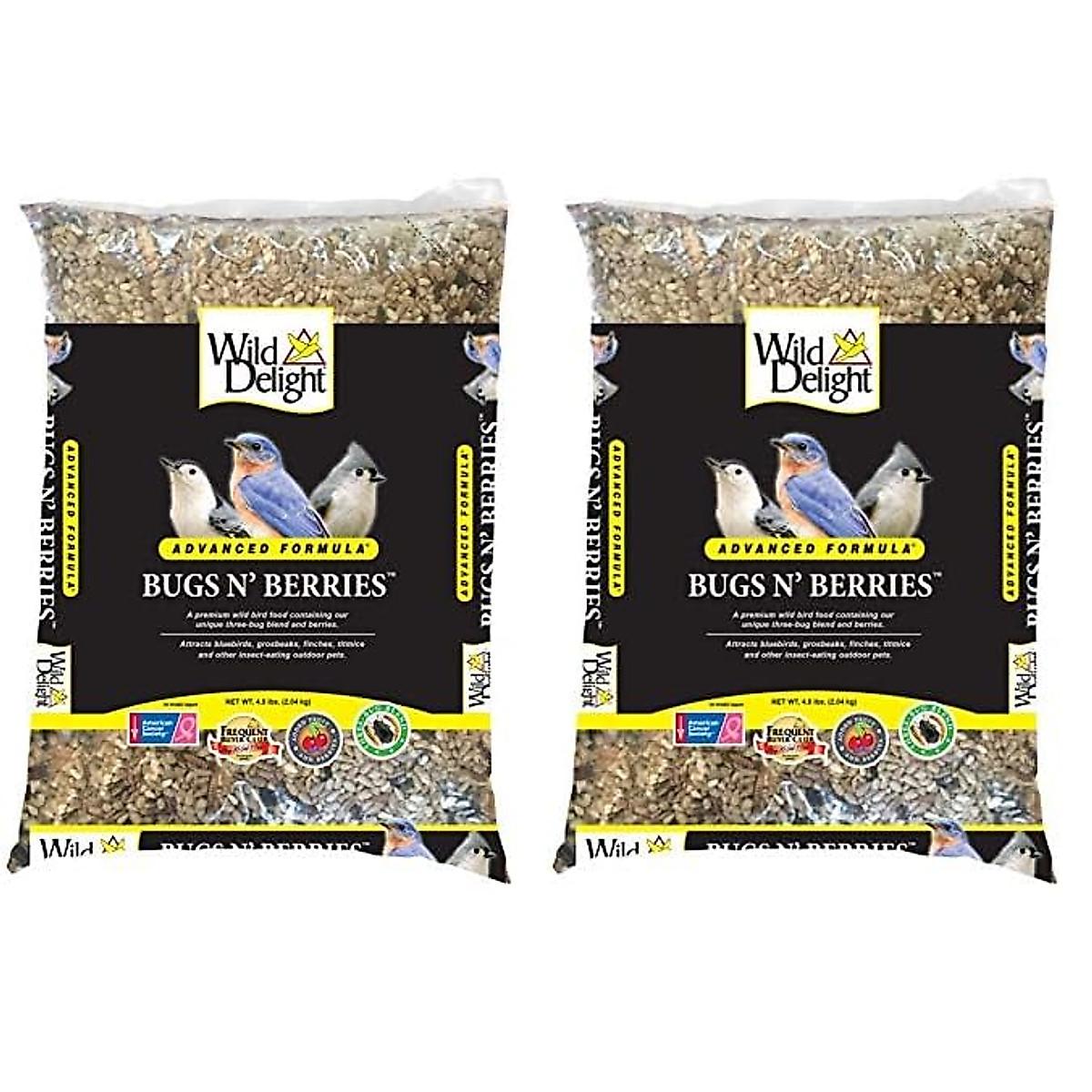 Wild Delight 099127 Bugs N' Berries Wild Bird Food, 4.5 Lb (Pack of 2)