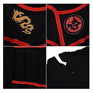 ThinkMax Boys Ninja Costume for Kids Halloween Dress Up Party with Ninja Foam Accessories Toys (M 7-9 Years)