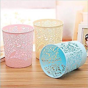 Daliuing Garbage Bin Hollow Trash can Swing Waste Basket for Kitchens, Home Offices, Kids Rooms