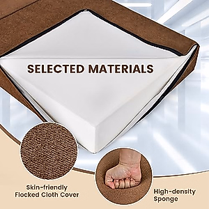 RELAX4LIFE Folding Sofa Bed Chair - 3-in-1 Convertible Couch Sleeper, Floor Futon Couch w/Removable Cover & Full Padded Foam, Fabric Guest Sleeper Chair for Living Room, Study, Apartment (Brown)