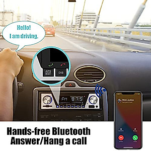 Single Din Car Stereo - Radio Coche with Bluetooth | USB Playback & Charging - Dual Knob Car Audio: Support SD | AUX | APP Control | MP3 Player | FM Radio Receiver