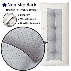 Magpie Fabrics Patio Bench Cushion 45"x18", Indoor/Outdoor Non-Slip Water Resistant Long Seat Pads, Tufted Loveseat Cushion for Swing, Settee, Window, Garden, Wicker, Front Porch(Recycled Cream White)