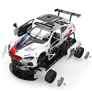 RASTAR RC Car Kits to Build for 1/18 BMW M8 GTE Remote Control Car, Build Your Own RC Car, Gift Ideas for 8+, 2mph Low Speed for Beginner, White