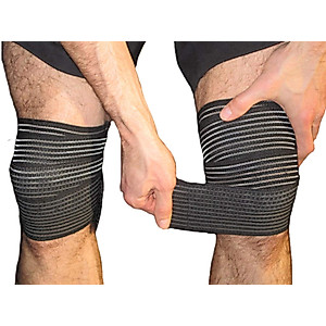 Elastic Knee Compression Sleeve Bandage Wraps | Knee Support Straps for Legs, Thighs, Hamstrings Ankle & Elbow Joints Reduce Swelling | Lymphatic Relief & Elastic Bandage | Women & Men (Small 59 Inch)