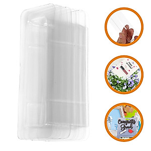 COHEALI 30pcs Lip Balm Pouches Plastic Money Card Holder Clear Lipstick Holder Clear Plastic Domes for Card DIY Crafts with Double Side Tape