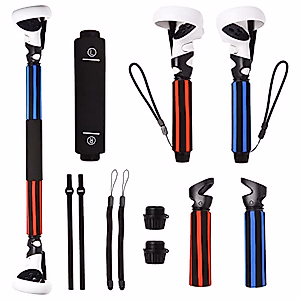 VR BeatSaber Handles,The Next Generation Dual Grip Extension Handle for Oculus Quest 2 Controllers to Play BeatSaber Games