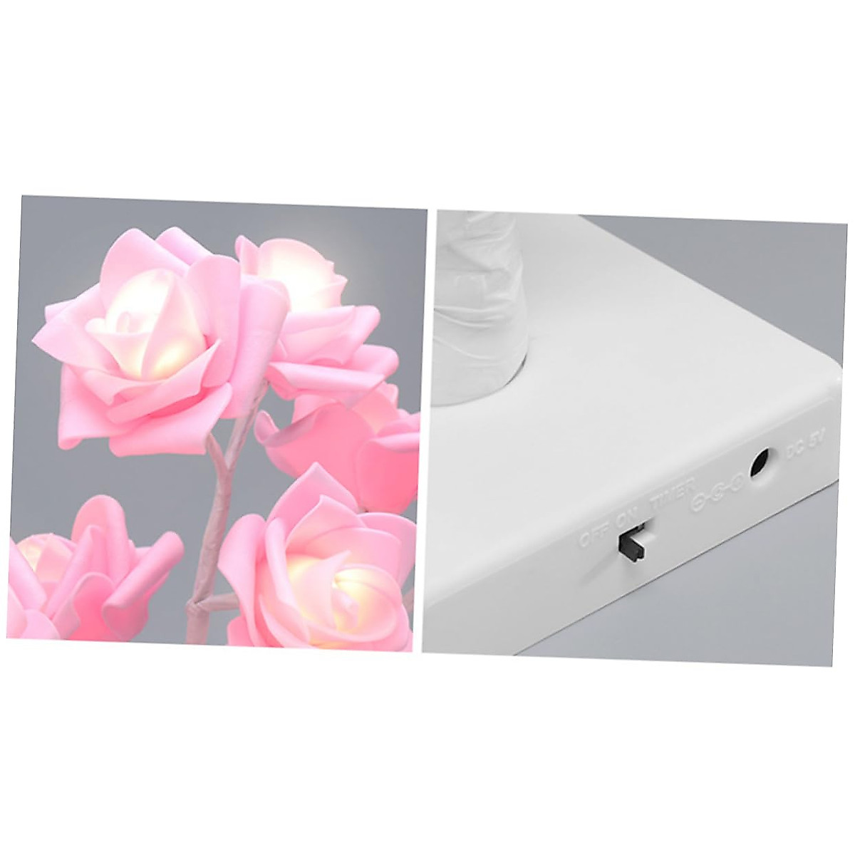 DOITOOL Rose Tree Lamp Led Night Light Decorative Home Lighting Warm White Table Lamp Battery Cozy Atmosphere