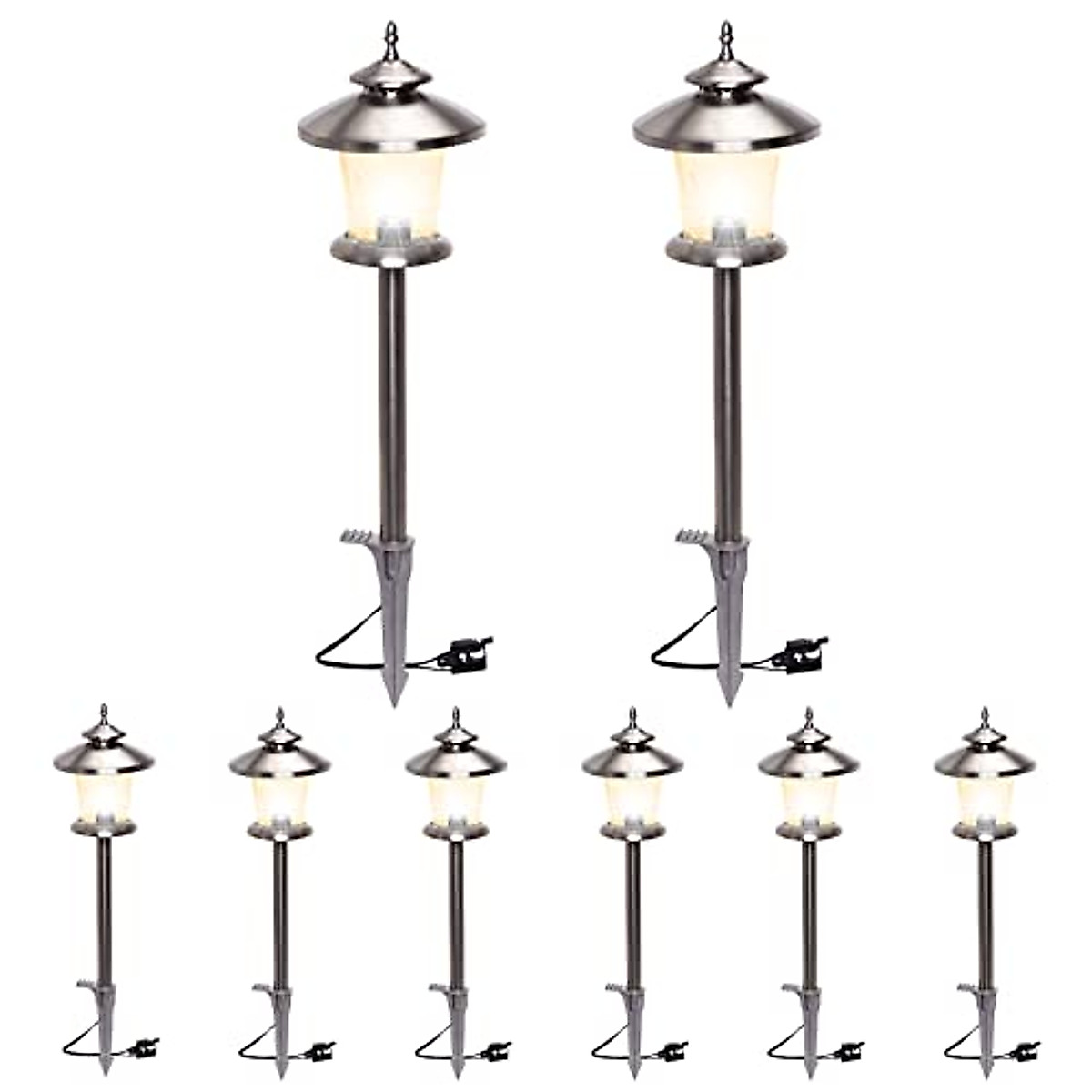 GreenLighting Low Voltage Outdoor Lights - Modern Luxury Path Stake Lights - Walkway Lights, Garden and Lawn Lights, Landscape Lighting - Waterproof, Rust-Resistant (8 Pack)