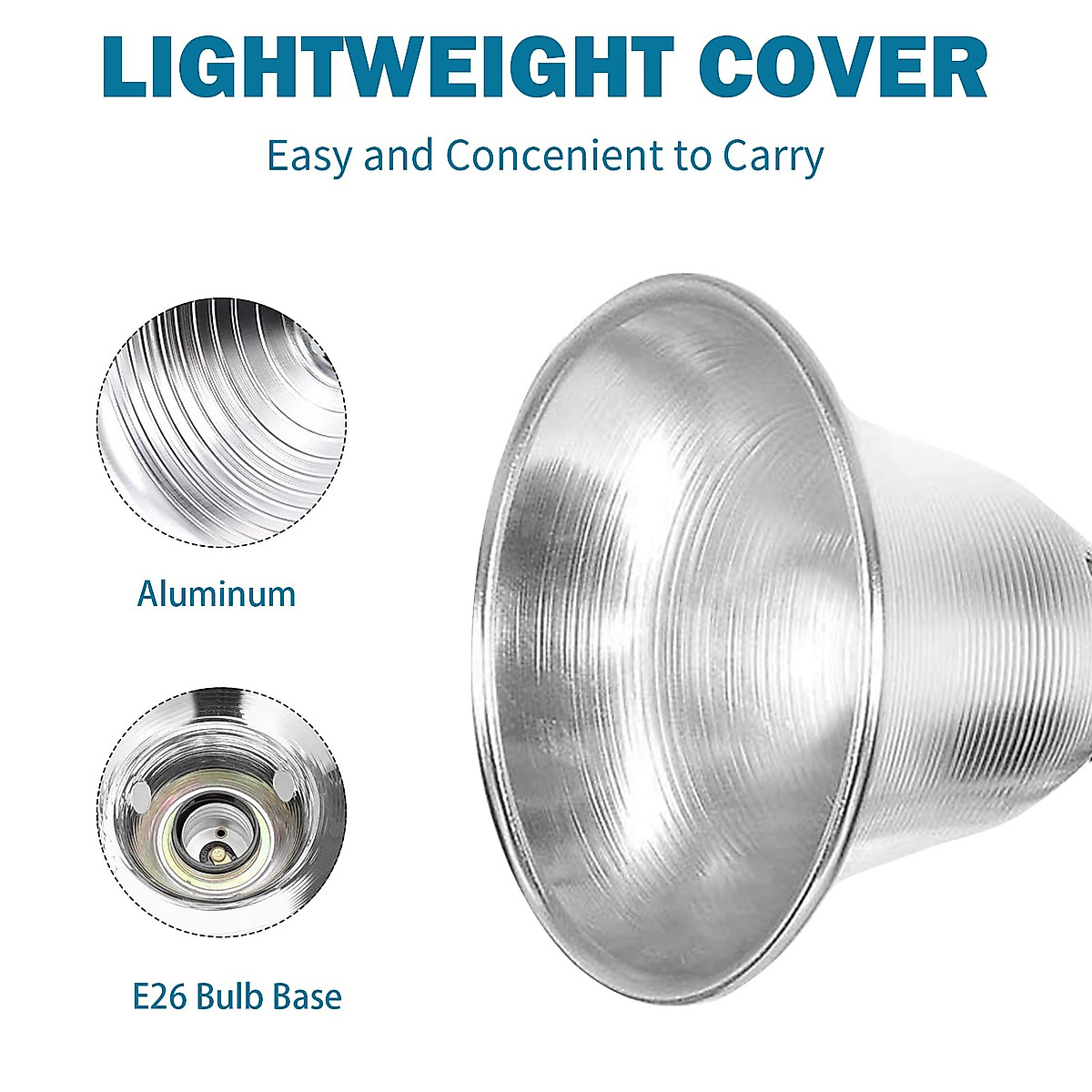 EP Clamp Lamp Light with Detachable 5.5 Inch Aluminum Reflector, 60 Watt E26 Socket (No Bulb Included), 6 Foot 18/2 SPT-2 Cord Cord, 2 Pack