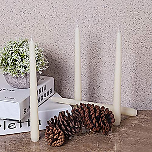 Arosky 10 Inch Unscented Taper Candles Wedding Dinner Candle Set of 12 (Ivory)