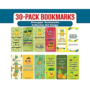 Creanoso Pineapple Bookmarks (5-Sets X 6 Cards) – Daily Inspirational Card Set – Interesting Book Page Clippers – Great Gifts for Adults and Professionals