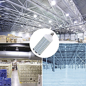 YGS-Tech Super Bright 60W (500W Equivalent 5500Lumen) LED Corn Light Bulb, E26/E27 Medium Base, 6500K Daylight White, for Indoor Large Area Lighting, Garage Factory Warehouse Backyard, Basement.