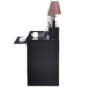 ROCKPOINT Axess Black Computer Keyboard Tray and Drawer Small Home Office Bedroom, Homework and School Studying Writing Desk for Student with Storage