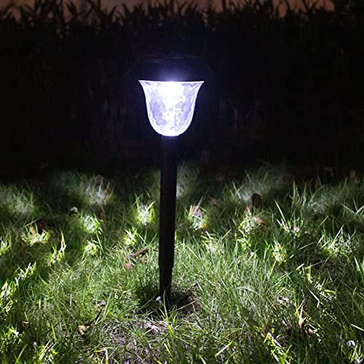 4 Pack Christmas Solar Pathway Lights Cool White Solar Path Lights Outdoor Auto On/Off Lights Waterproof Christmas Garden Lights Solar Landscape Lighting for Pathway, Garden, Driveway, Backyard Decor