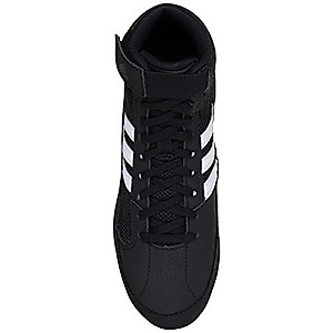 adidas Men's HVC Wrestling Shoes, Black/White/Iron Metallic, 8.5