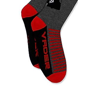 STAR WARS Toddler Boys 3 pack Socks (Shoe: 7-10 (Sock: 4-6), Grey/Multi Crew)