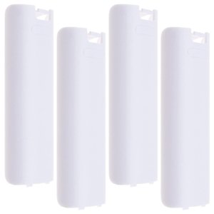 Create idea 4PCS Battery Back Door Cover Shell Compatible with Nintendo Wii Remote Controller Replacement Plastic Battery Lid White