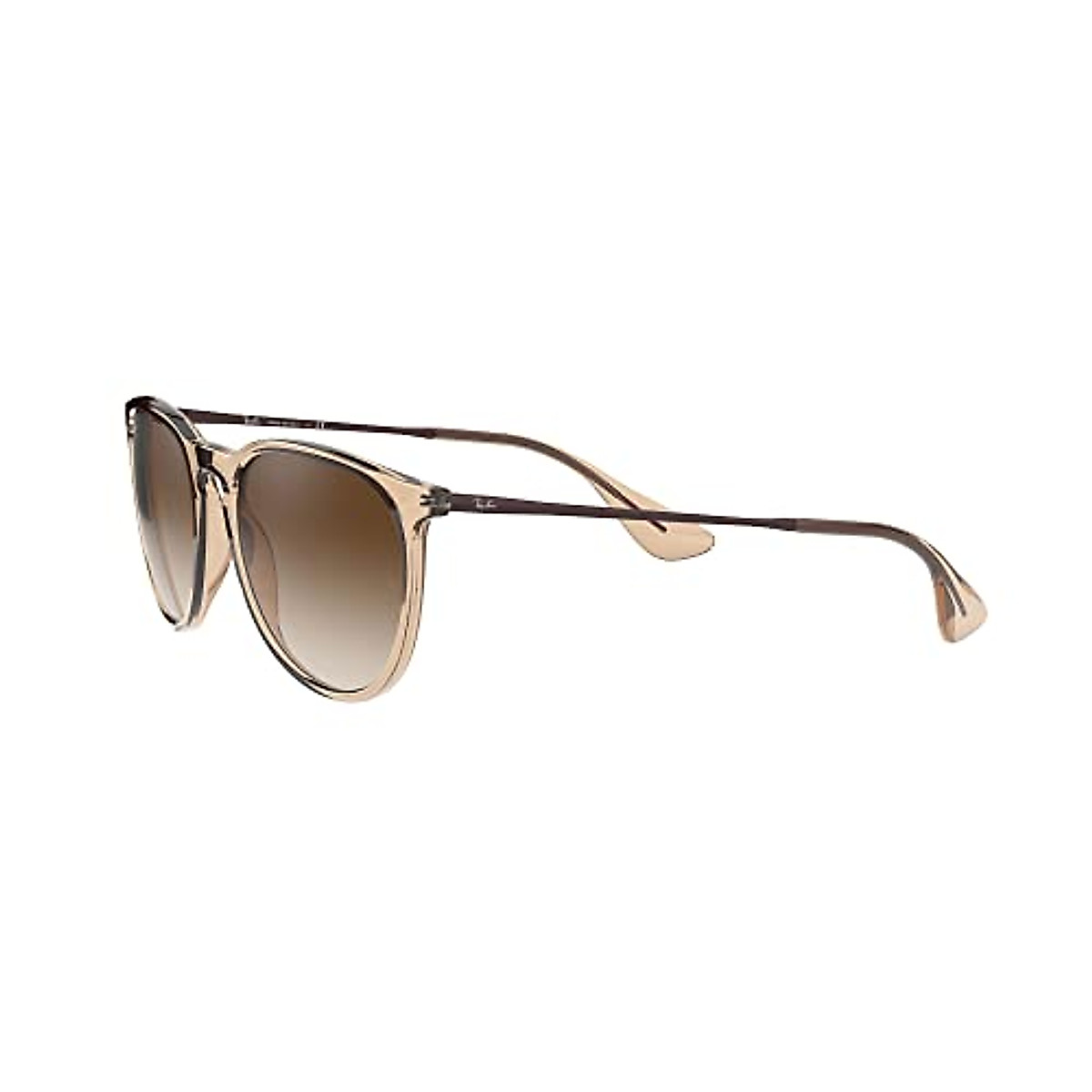 Ray-Ban RB4171 Erika Round Sunglasses, Transparent Light Brown/Brown Gradient Dark Brown, 54 mm