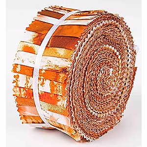 Soimoi 40Pcs Tie Dye Print Cotton Precut Fabrics for Quilting Craft Strips 2.5x42inches Jelly Roll - Orange