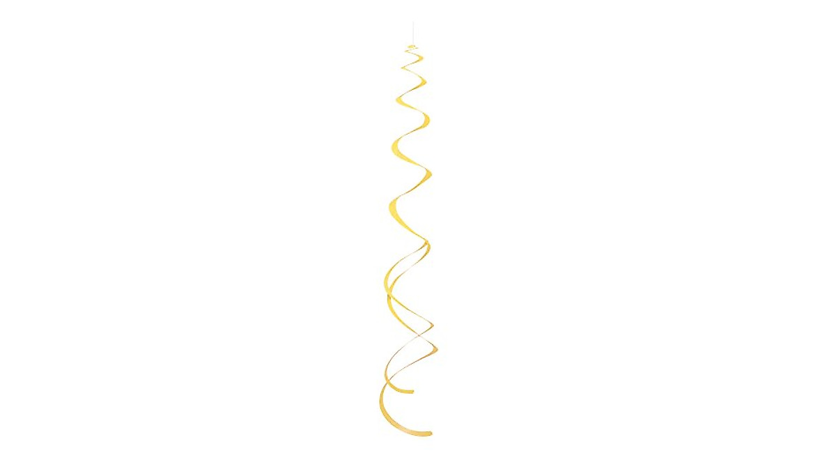 26" Yellow Plastic Hanging Swirls - Perfect for Parties & Events