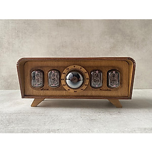 Handmade Nixie Tube Clock IN-12 - made in Ukraine - Vintage Retro Table Clock - Wooden Desk Nixie Tube Clock