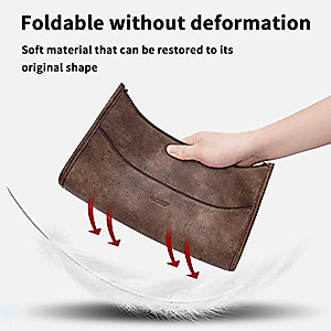 HKCLUF Crossbody Bag for Women Vegan Leather Hobo Handbags Women Fashion Shoulder Bags Cross-body Purse with 2PCS Adjustable Strap(Coffee)