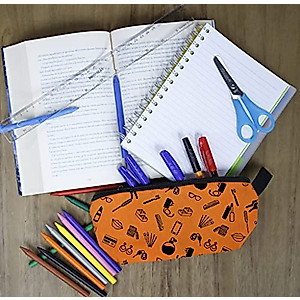 ORBIT-MAX Multipurpose Pouch 6 Pcs Value Pack School Zipper Pouch Polycotton Pen Pencil Bag Washable Purse with Handle Office Storage Small Case Cosmetic Purse Travel Organizer Toy bag Toiletry pouch