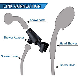 G-Promise Solid Metal Shower Head Holder for Hand Held Showerhead, Adjustable Bracket, Shower arm Adapter, Universal Shower Arm Mount,Oil-Rubbed Bronze Finish