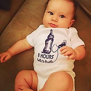 8 Hours Bottle to Throttle, Aviation Themed Baby Onesie (6 Month)