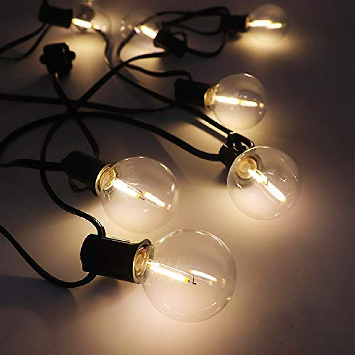 Couah G40 Led Replacement Light Bulbs, E12 Screw Base Shatterproof LED Globe Bulbs Light for Outdoor String Lights,0.6Watt Equvalent to 5 Watt Incandescent Bulbs,Warm White,25 Pack