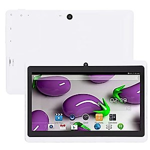 Tablet, 7inch 8GB ROM Quad Core CPU Tablet for Kids, Puzzle Early Education Tablet Kids Tablet, Support WiFi, Dual Camera, Gifts for Children (White)