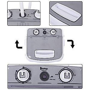 Portable Mini Compact Single Tub Washing Machine 10lbs Washer Spinner Washing Machine with Wash and Spin Cycle, Space Saving Full-Automatic Washer for Camping, Apartments, Dorms, College Rooms, RV's