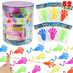 52 pcs Sticky Hands, Party Favors for Kids 4-8 8-12 Goodie Bag Stuffers Treasure Box Prizes Mini Stretchy Hands Fidget Toys Adults Party Supplies Birthday Gifts for Boys Girls Teens