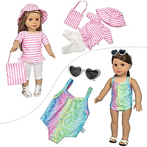 BDDOLL 23 Pcs 18 Inch Girl Doll Clothes and Accessories for 18 Inch Doll Dress with Our Generation Dolls Including 10 Complete Sets of Clothing Outfits