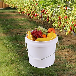 Farmoon 6 Packs 4 Gallon Food Grade Sealable Bucket, White Round Bucket With Lid